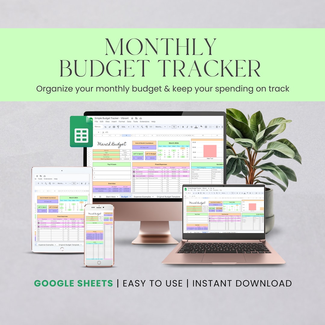 Google Sheets Budget Planner Tracker, Expense Tracker, Digital Budget ...