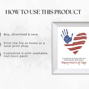 4th of July Handprint Art Craft, Independence Day DIY Craft, Keepsake ...