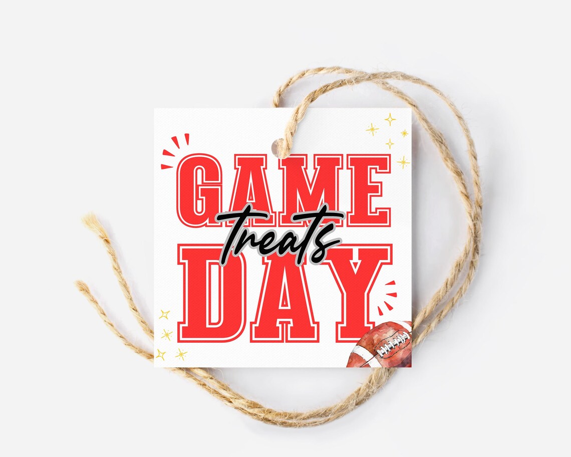 Football Game Day Treat Bag Favor Tags, Game Day Team Snacks, Touchdown ...