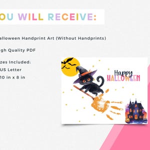 Printable Halloween Handprint Art, Black Cat Keepsake Gift, Halloween ...