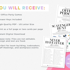 Staff Meeting Games, Office Party Game Bundle, Get to Know Me Staff ...