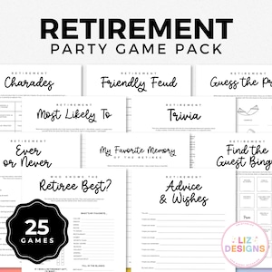 Retirement Party Games Bundle, Printable Office Party Games, Retirement ...