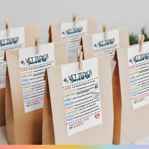 Printable Vet Tech Survival Kit Gift Tag, Veterinary Tech Week ...