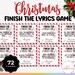 Christmas Carol Finish the Lyrics Game, Printable Christmas Carol Game ...