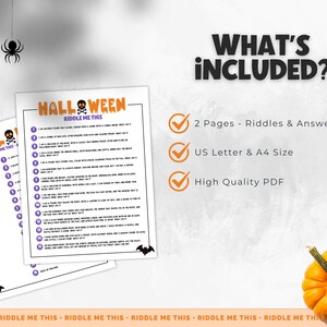 Halloween Riddle Me This Printable Party Game, Halloween Activities ...