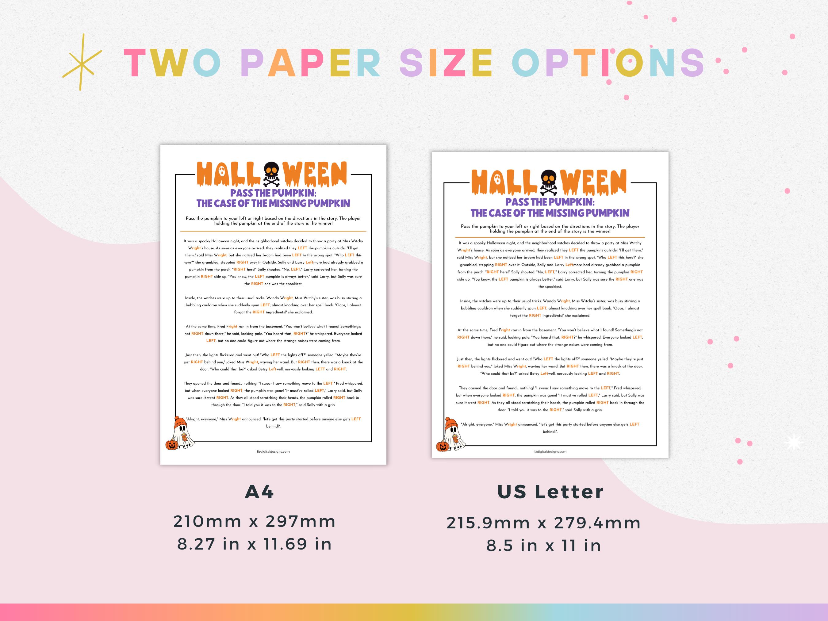 Pass the Pumpkin Game Halloween Printable, Activity Class Party Group ...