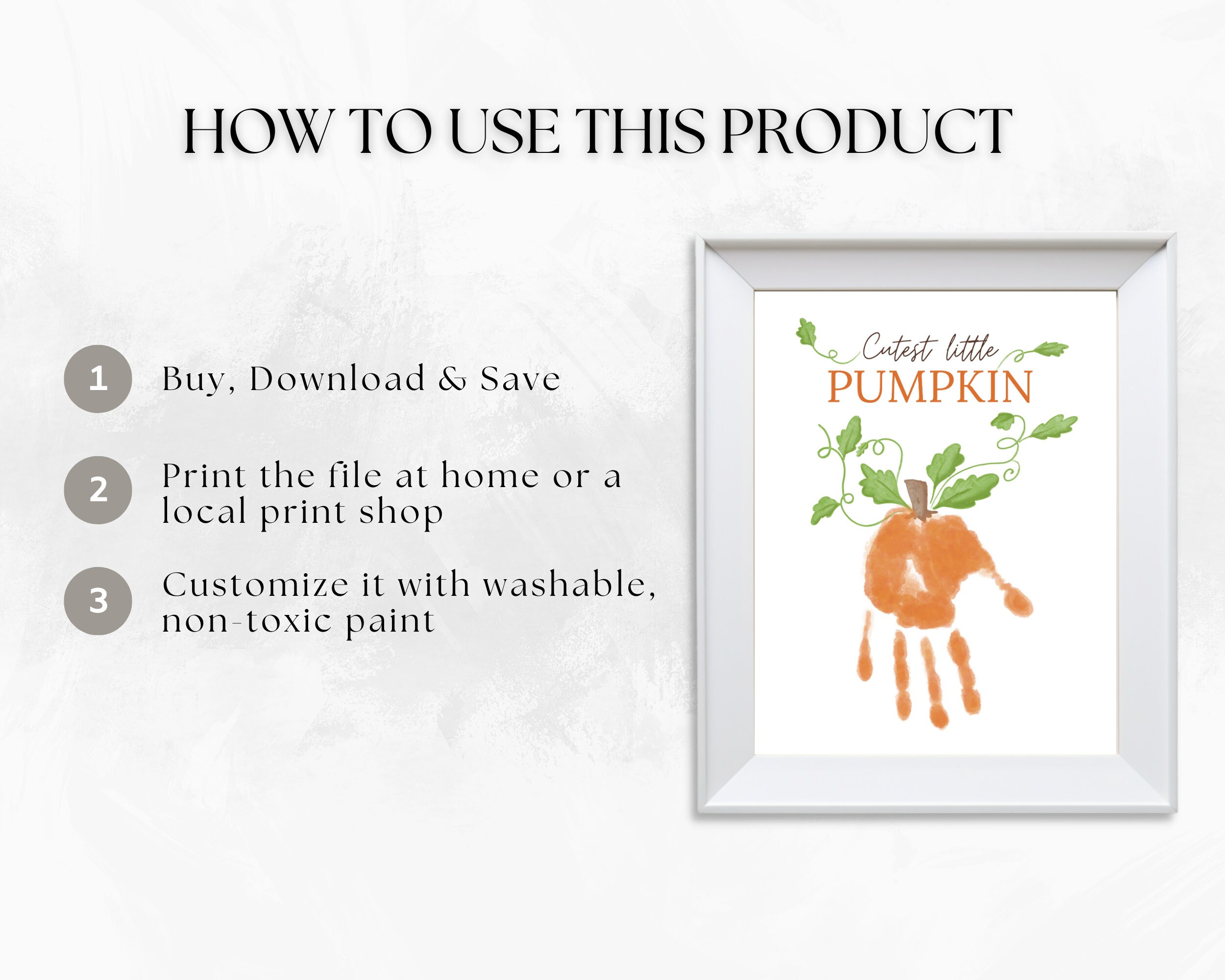 Fall Pumpkin Handprint Art Printable, Autumn Handprint Craft, Memory ...