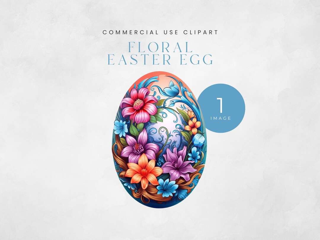 Watercolor Floral Easter Egg Clipart, Easter Designs, Easter Egg PNG ...