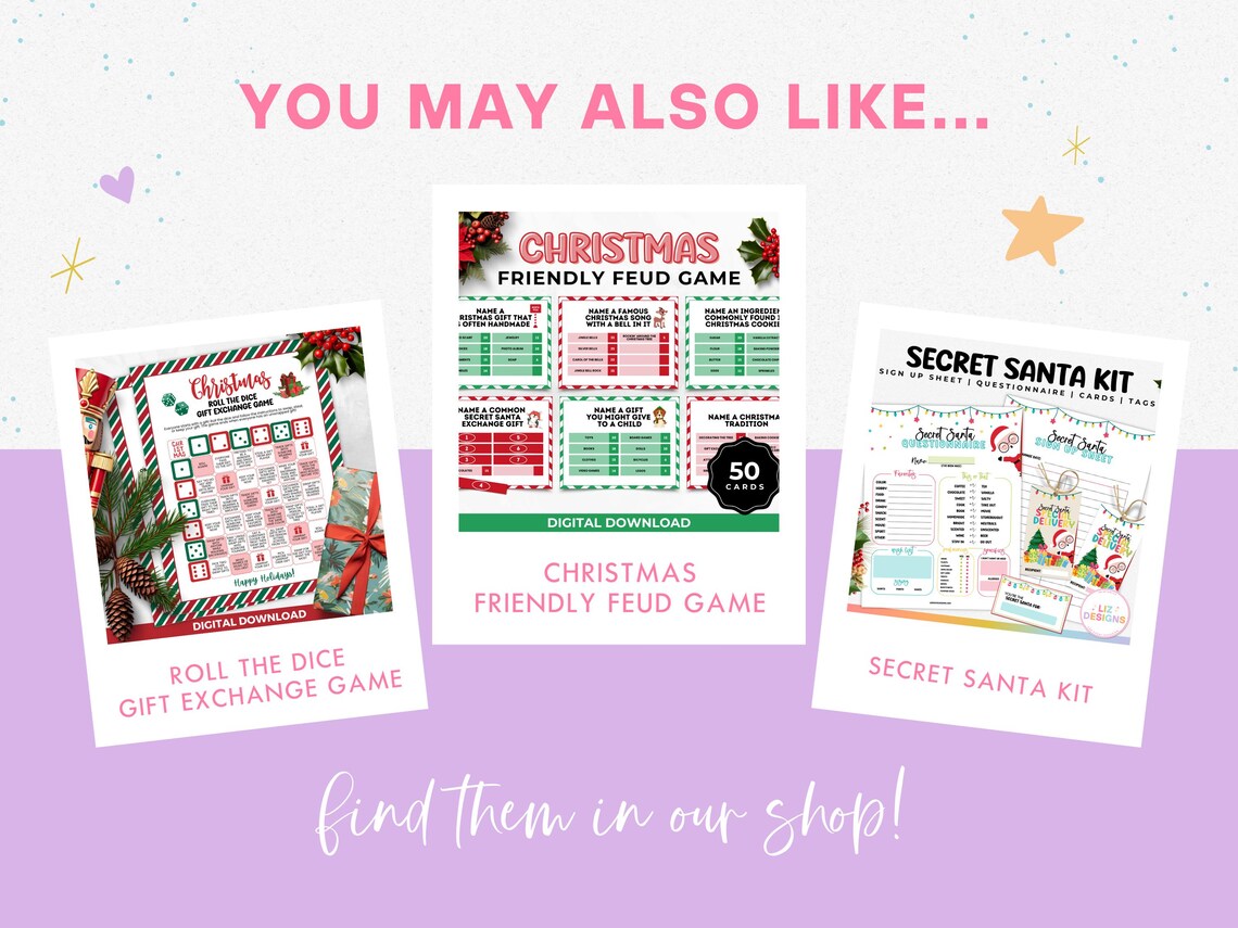 Secret Santa Questionnaire, Gift Exchange Form, Work Secret Santa ...