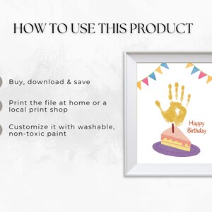 Printable Happy Birthday Handprint Art, Custom Birthday Gift, Birthday ...