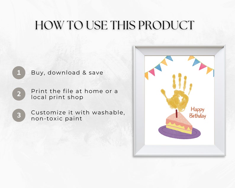 Printable Happy Birthday Handprint Art, Custom Birthday Gift, Birthday ...