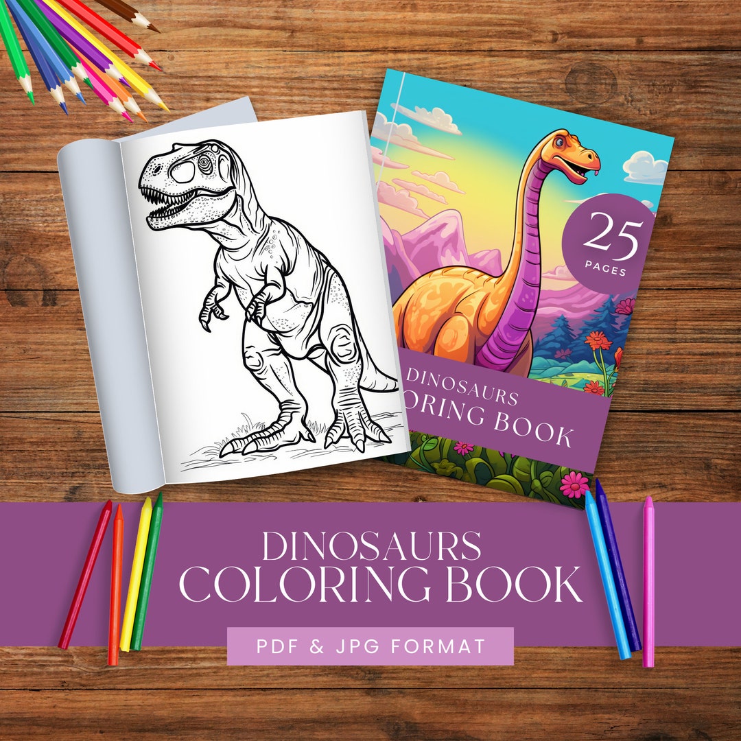 Dinosaur Printable Coloring Pages, Kids Dinosaur Party Activities ...