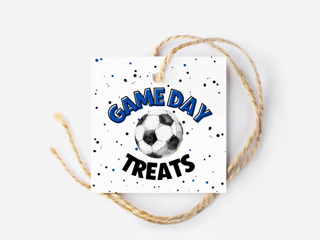 Printable Blue Soccer Game Day Treat Tags, Game Day Snack Bag Tags ...