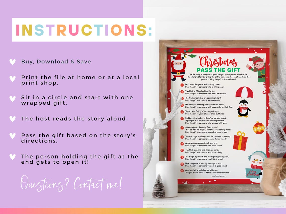 Christmas Pass the Parcel Game, Pass the Gift Activity, Holiday Gift ...