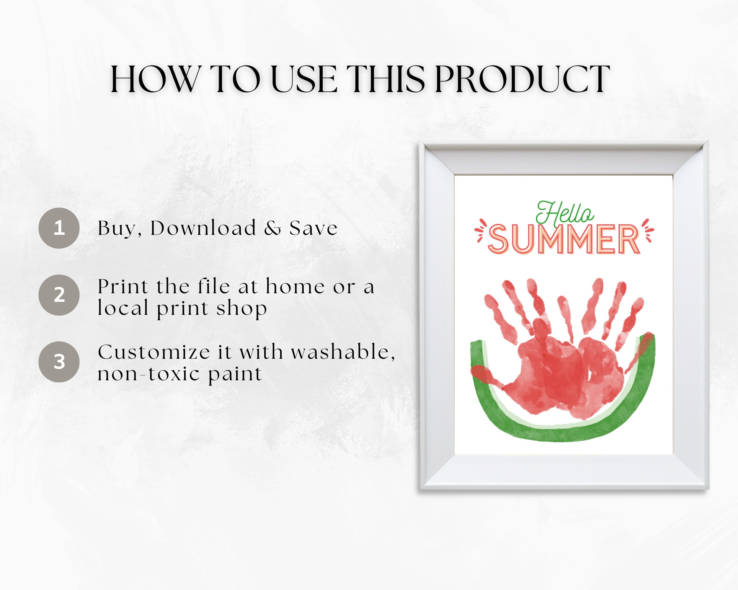 Summer Handprint Art Craft, Summer Printables, Handmade Keepsake Gift ...