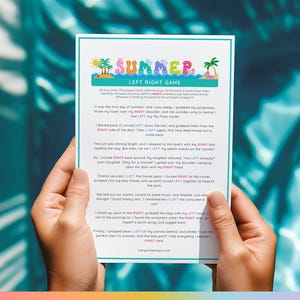 Left Right Game, Summer Party Game, Summer Left Right Story, Pass the ...