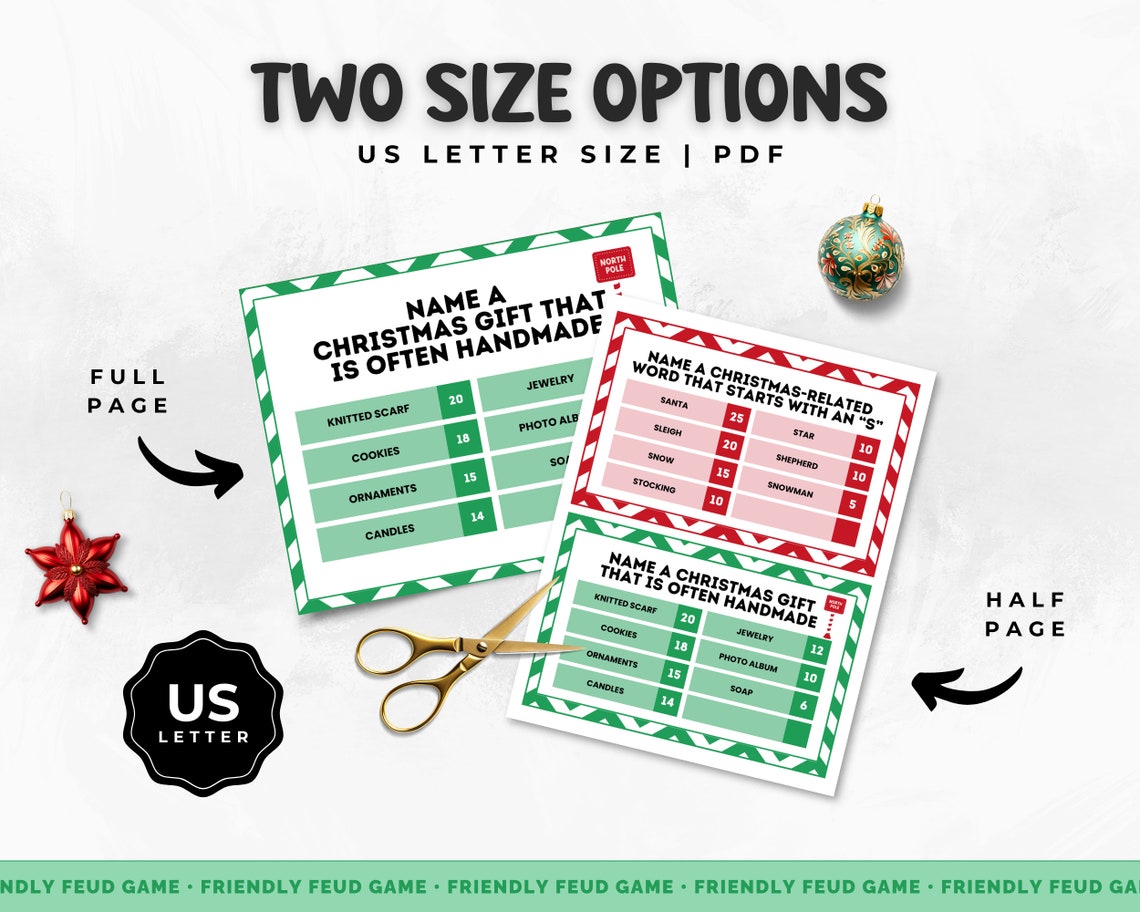 Christmas Friendly Feud Game, Christmas Day Family Game Night, Office ...