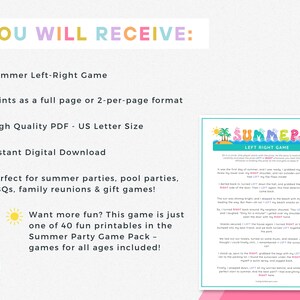 Left Right Game, Summer Party Game, Summer Left Right Story, Pass the ...