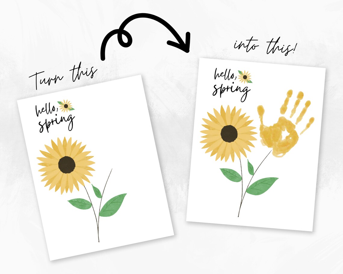 Hello Spring Handprint Craft for Kids, Keepsake Printables, Preschool ...