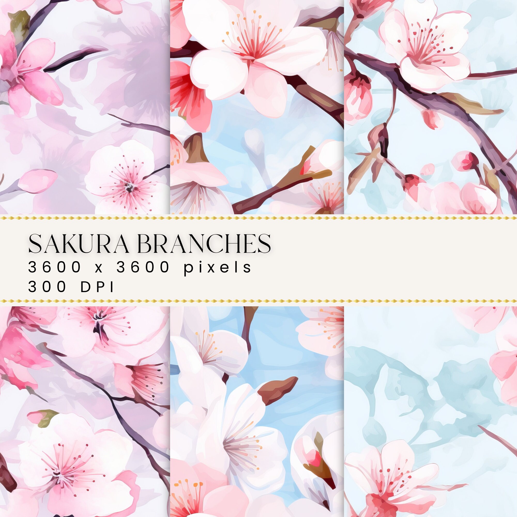 Sakura Digital Paper, Cherry Blossom Digital Papers, Printable ...