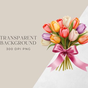 Watercolor Tulips Clipart, Spring Flower Clip Art, Floral Clipart ...