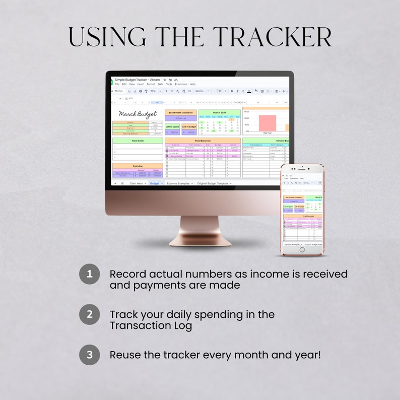 Google Sheets Budget Planner Tracker, Expense Tracker, Digital Budget ...