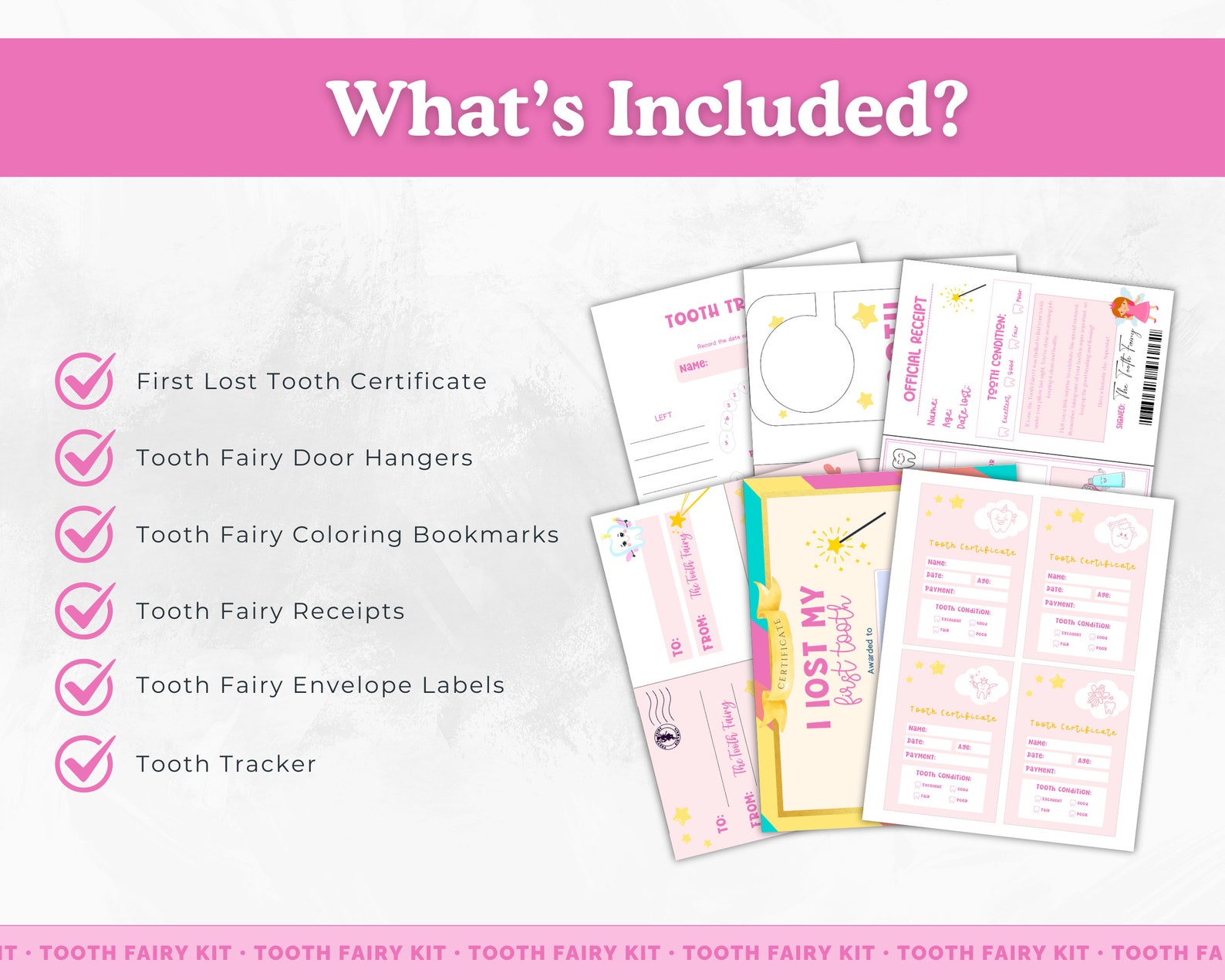 Pink Tooth Fairy Receipt Printable, First Lost Tooth Certificate, Kid ...