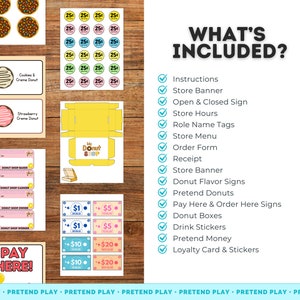 Donut Shop Pretend Play Printables, Home Dramatic Play, Kids Summer ...