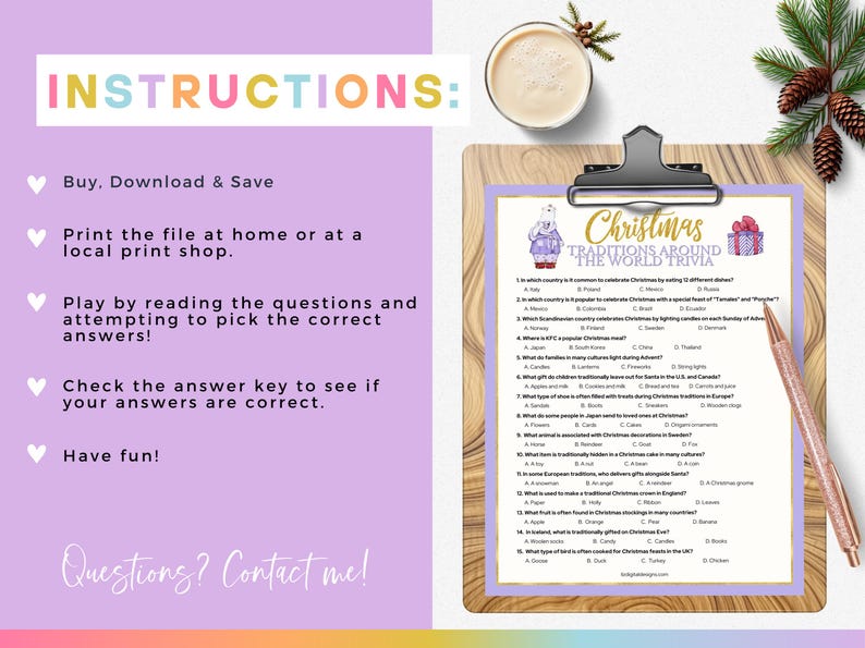 Christmas Traditions Around the World Trivia, Educational Trivia ...