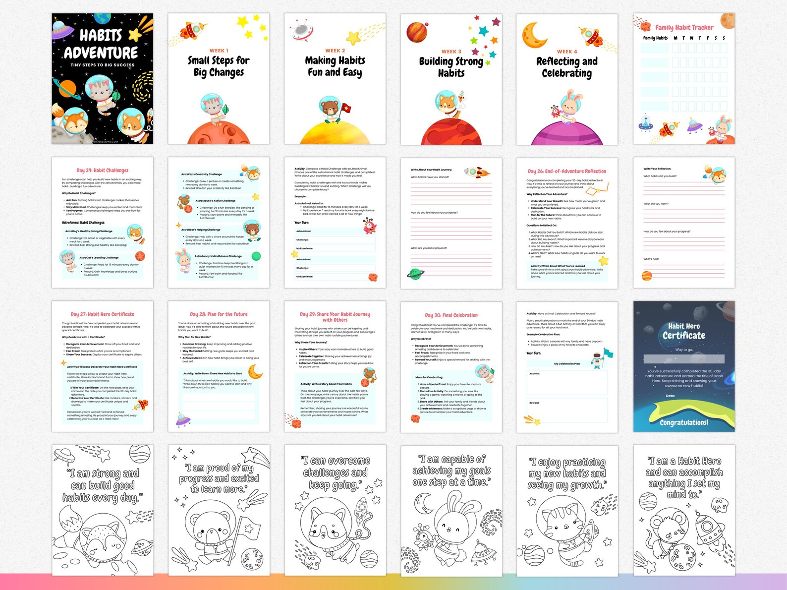 Healthy Habits Kids Activity Book, Printable Activity for Homeschool ...