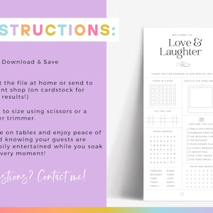 Printable Cocktail Hour Games, Wedding Reception Game, Wedding Activity ...
