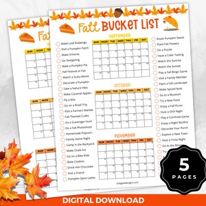 Fall Bucket List Printable, Fillable Fall To-do List PDF, Printable ...
