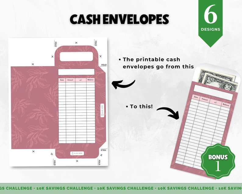 10K Savings Challenge Tracker, 100 Envelope Challenge, 100 Day and 52 ...