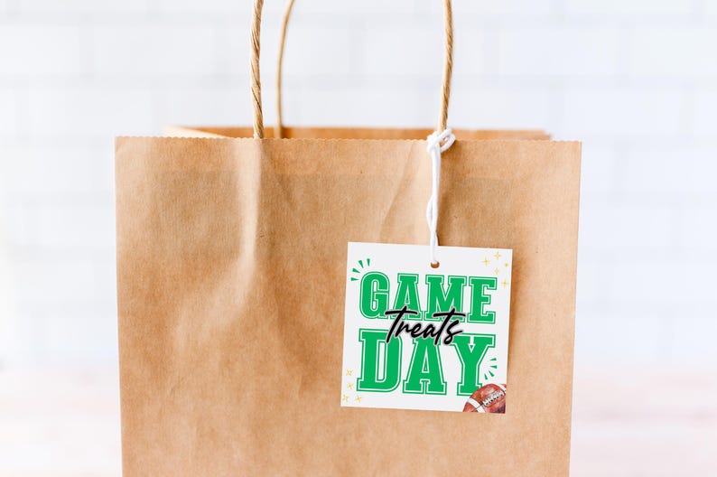 Football Game Day Treat Bag Favor Tags, Game Day Team Snacks, Touchdown ...