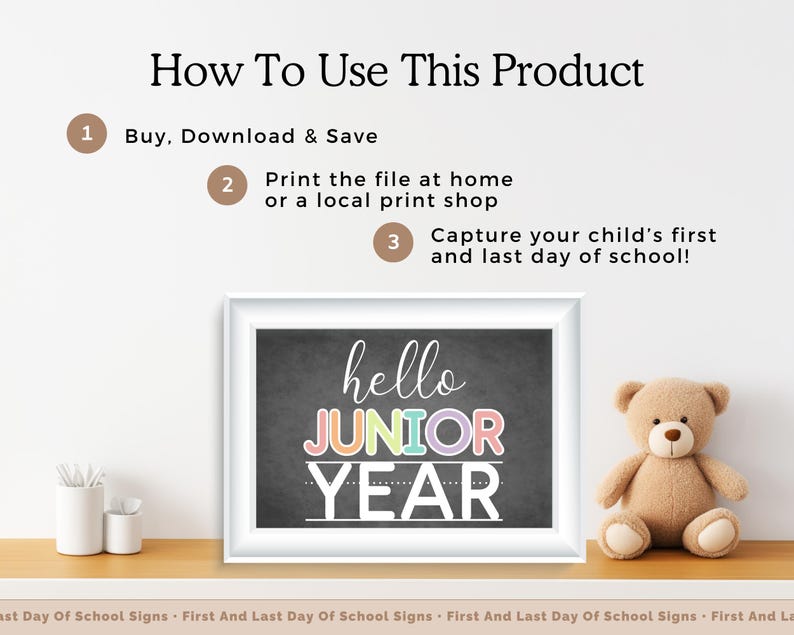 First Day of Junior Year Chalkboard Signs, Last Day of School Sign ...