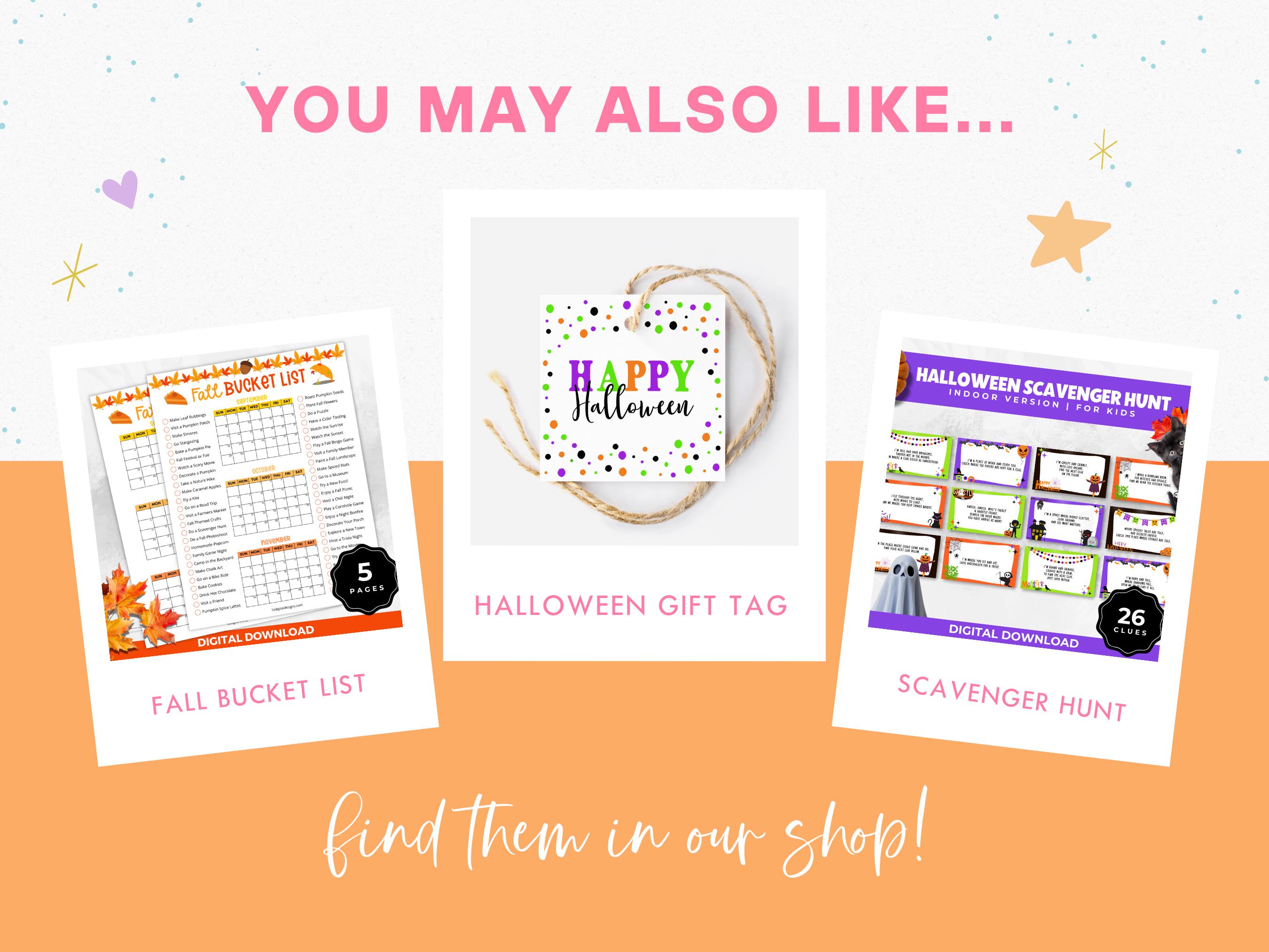 31 Day Halloween Countdown Printable With Marker Sheet, Halloween ...