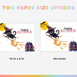 Printable Halloween Handprint Art, Black Cat Keepsake Gift, Halloween ...