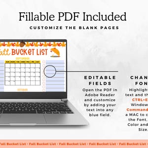 Fall Bucket List Printable, Fillable Fall To-do List PDF, Printable ...