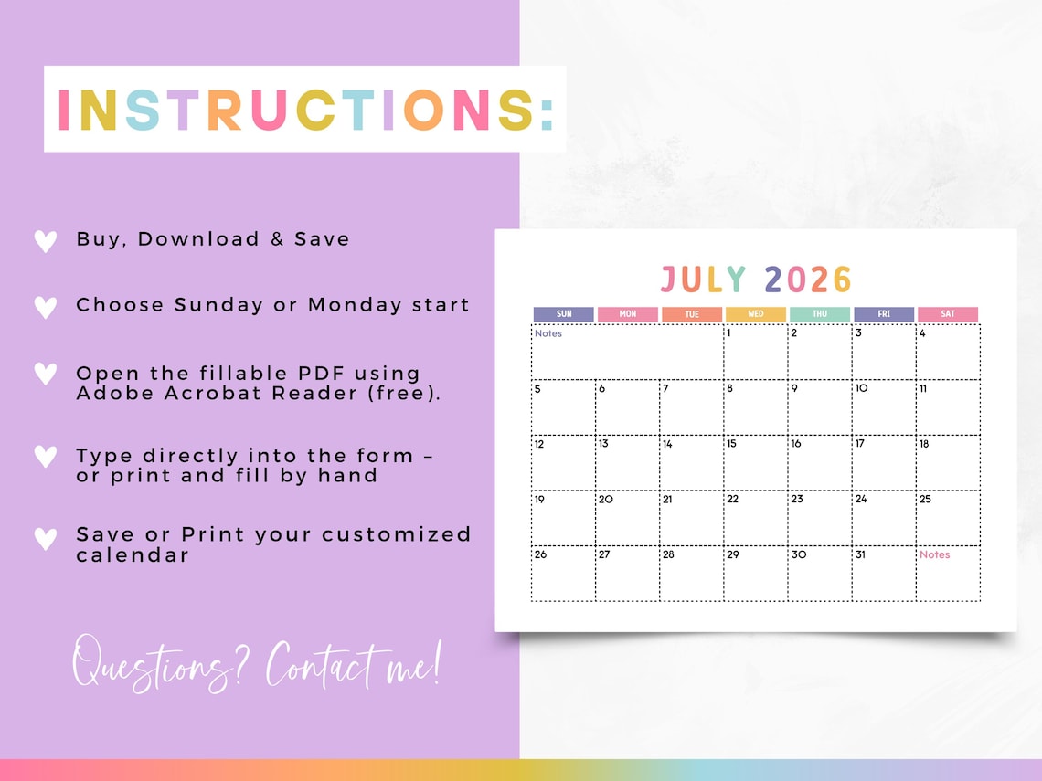 2025-2026 School Year Calendar, Printable Editable Monthly Academic ...