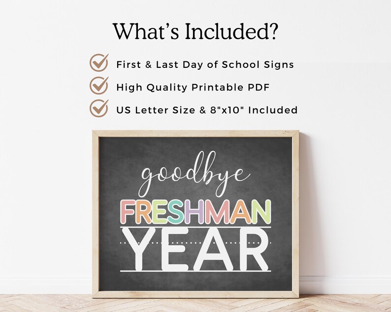 First Day of 9th Grade Chalkboard Sign, Last Day of High School Sign ...