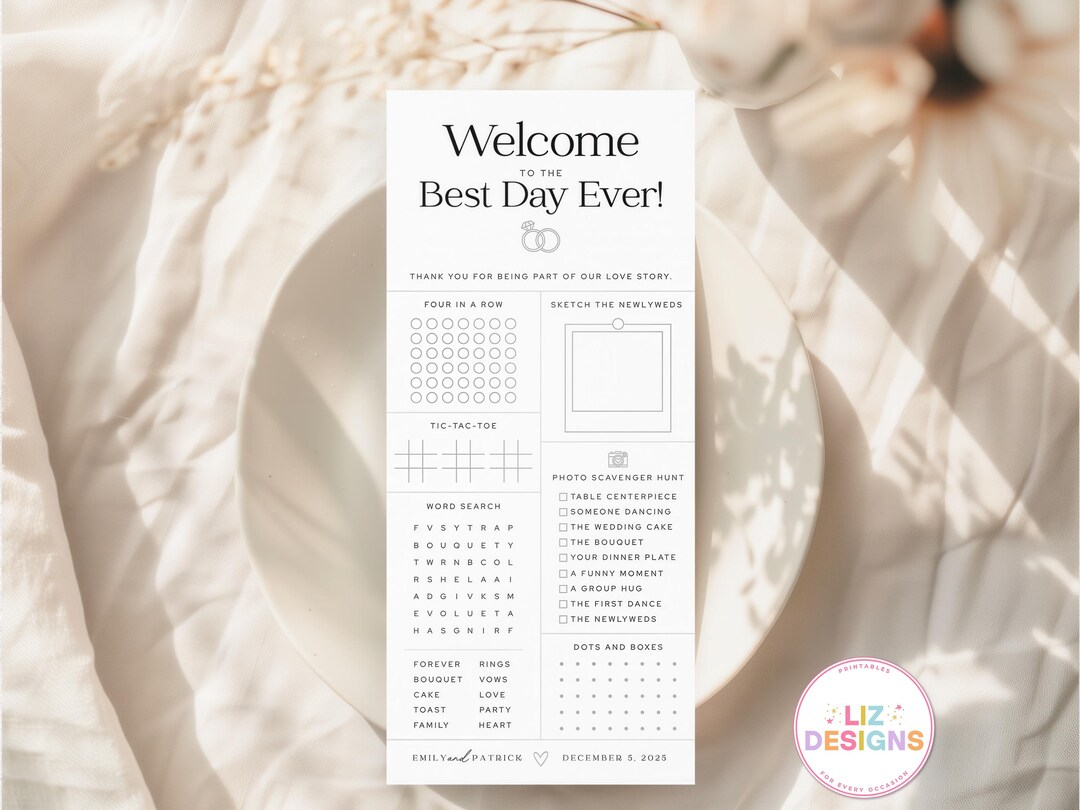 Personalized Wedding Table Games, Cocktail Hour Game, Ice Breaker ...