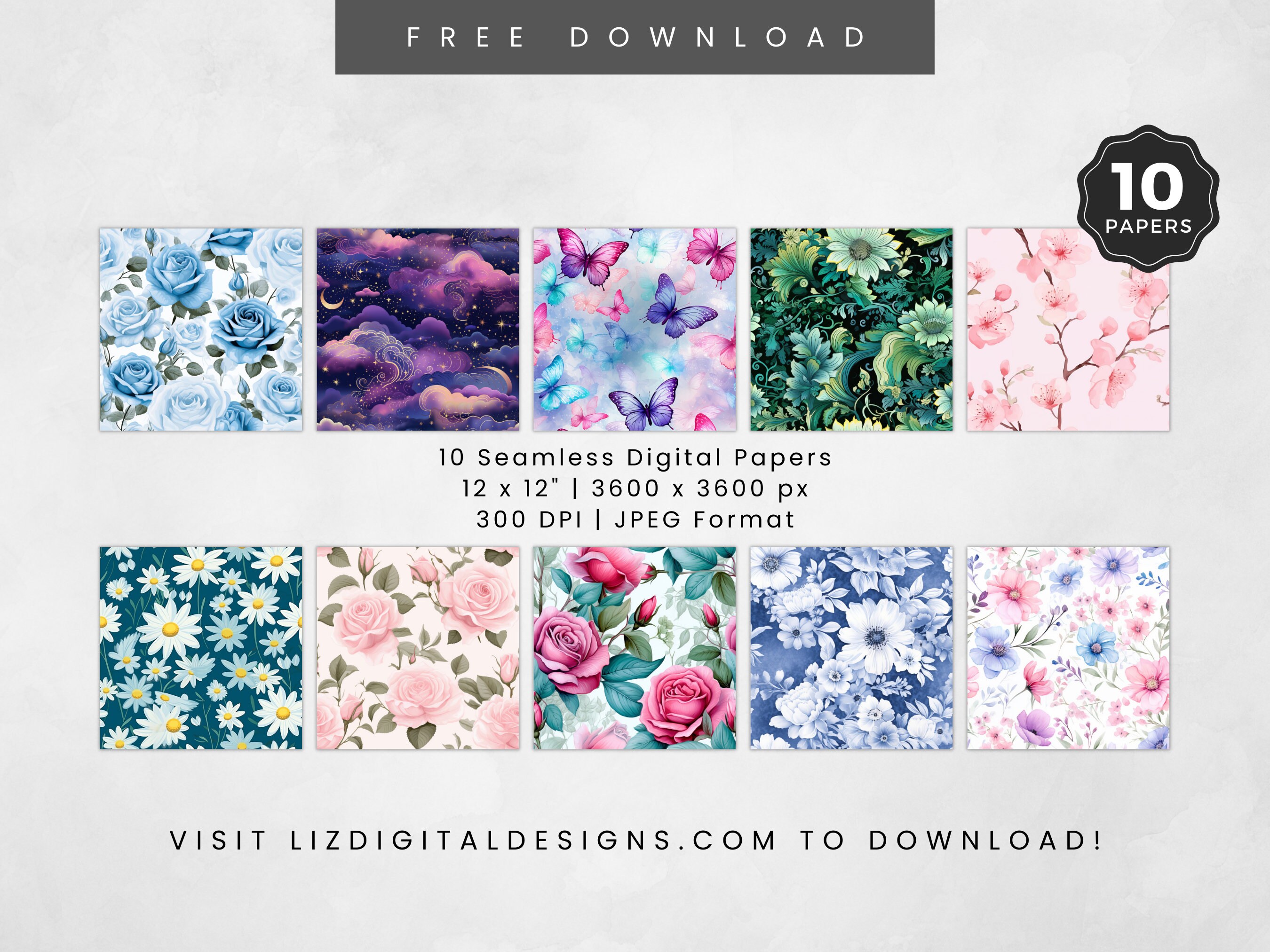 Sakura Digital Paper, Cherry Blossom Digital Papers, Printable ...