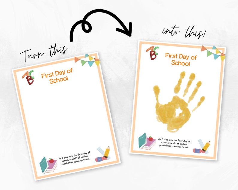 First Day of School Handprint Craft, Back to School Activities ...