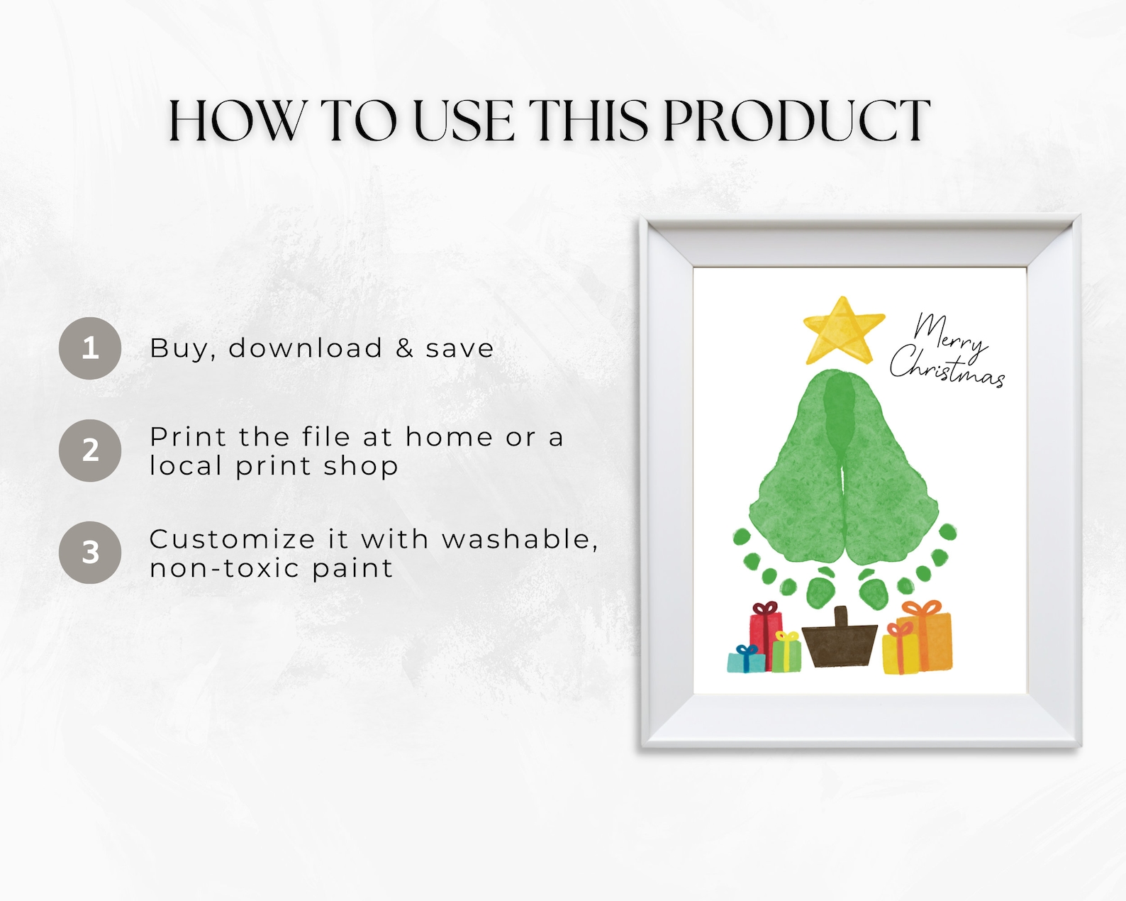 Christmas Tree Footprint Art Printable, Christmas Crafts for Kids, DIY ...