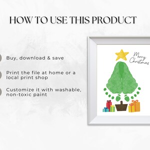 Christmas Tree Footprint Art Printable, Christmas Crafts for Kids, DIY ...
