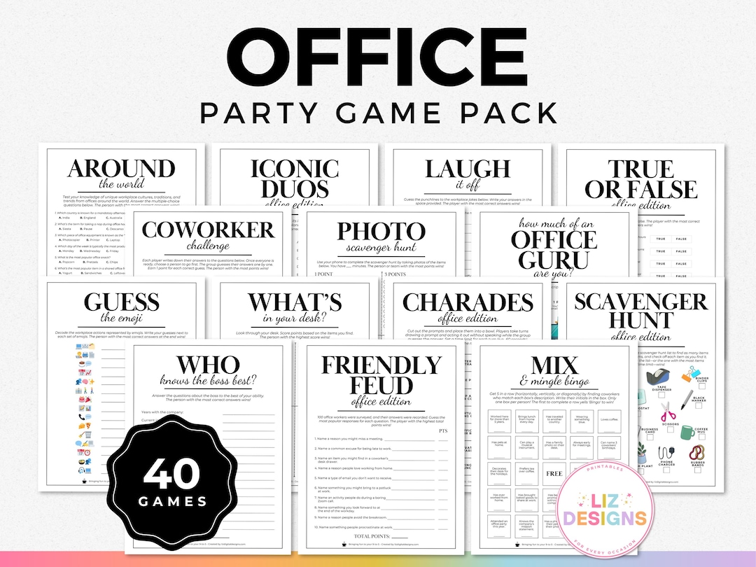 Staff Meeting Games, Office Party Game Bundle, Get to Know Me Staff ...