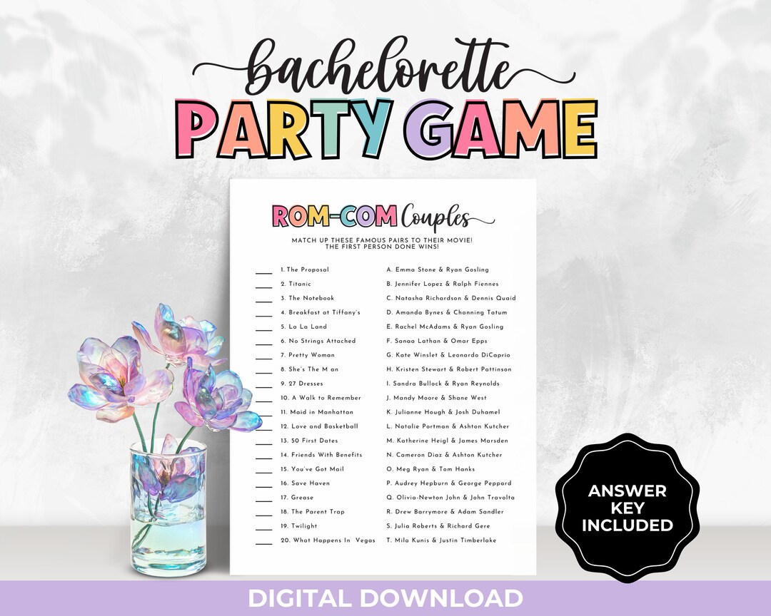 Bachelorette Trivia Party Game, Printable Bridal Shower Trivia Quiz ...