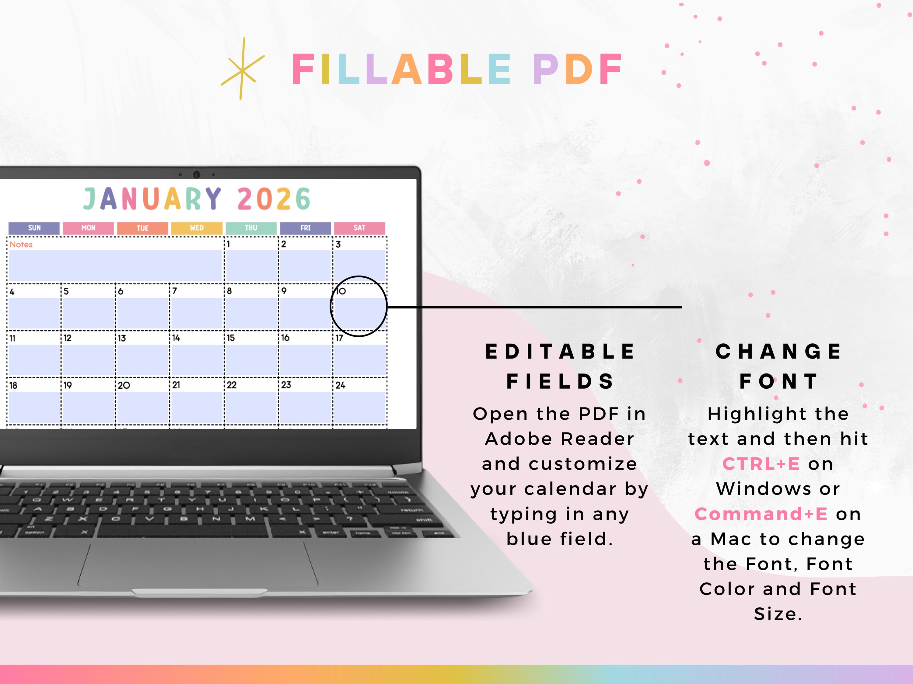 2025-2026 School Year Calendar, Printable Editable Monthly Academic ...