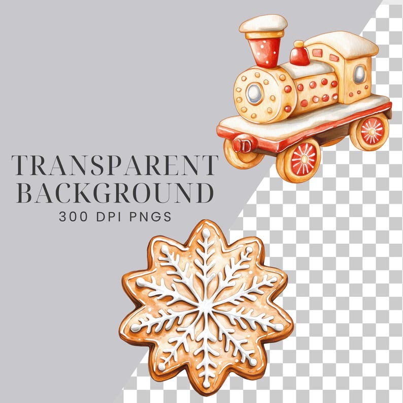 Watercolor Christmas Cookies Clipart, Gingerbread Clip Art, Holiday ...