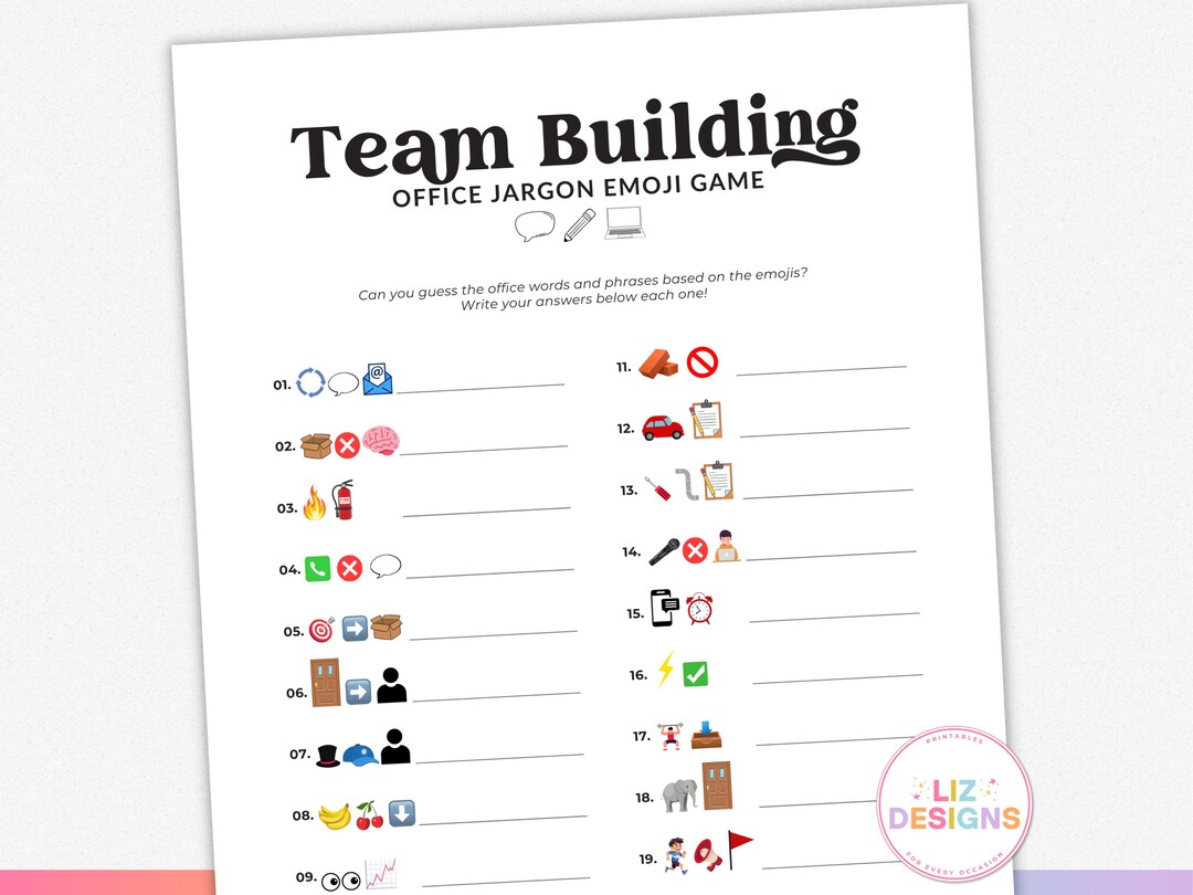 Office Team Building Emoji Game, Workplace Coworker Games, Staff ...